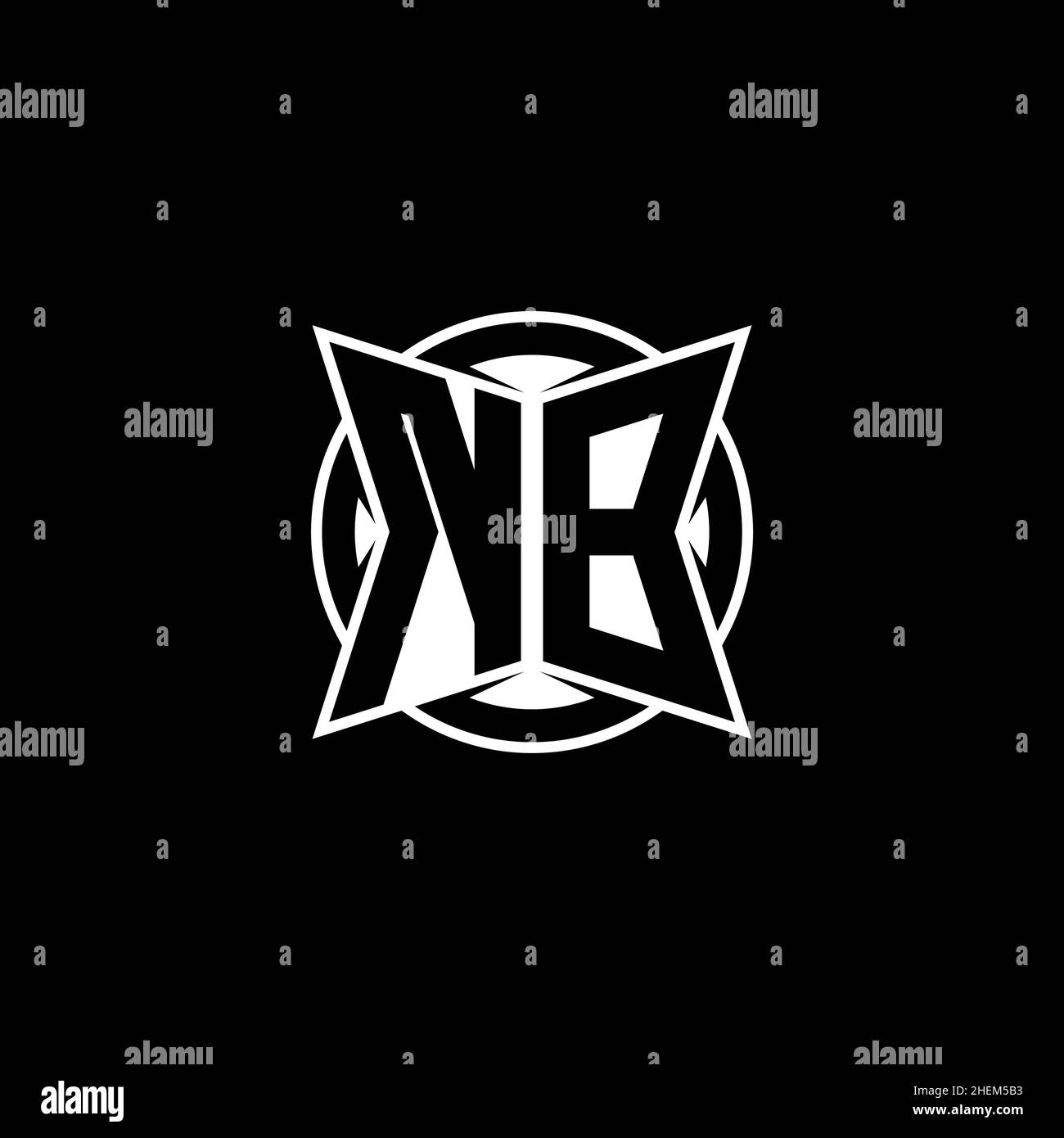 NB Monogram logo letter with simple modern shape style design. Circle ...