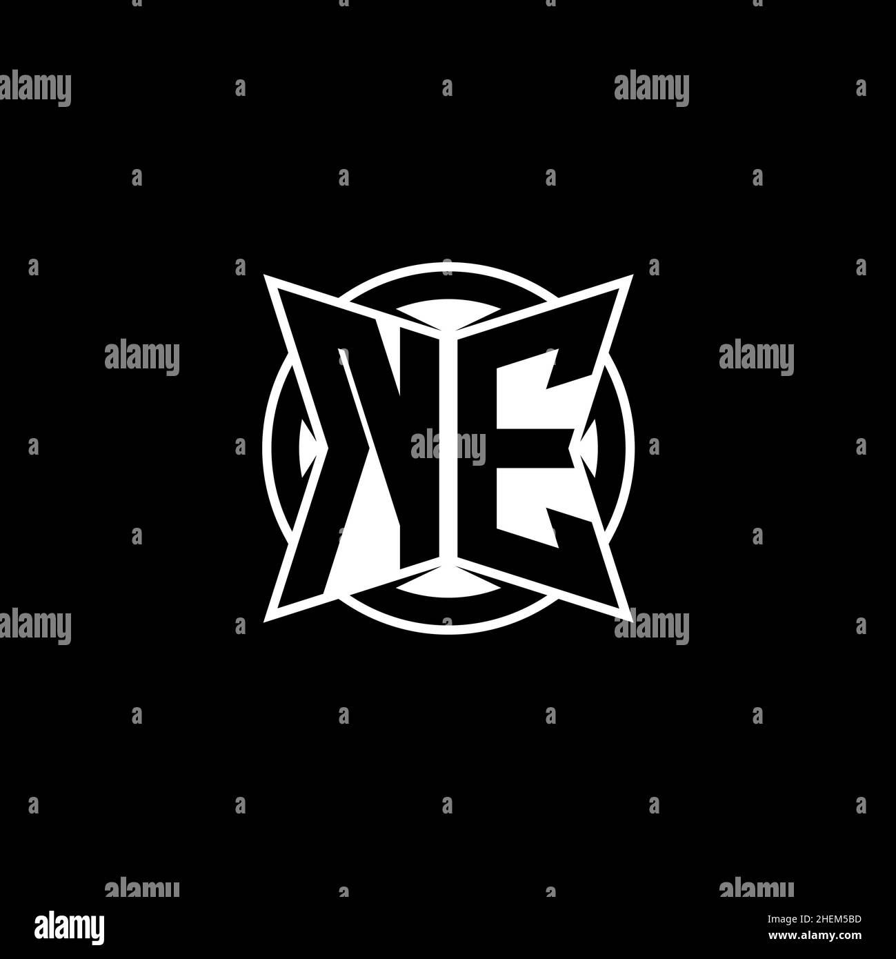 NE Monogram logo letter with simple modern shape style design. Circle ...