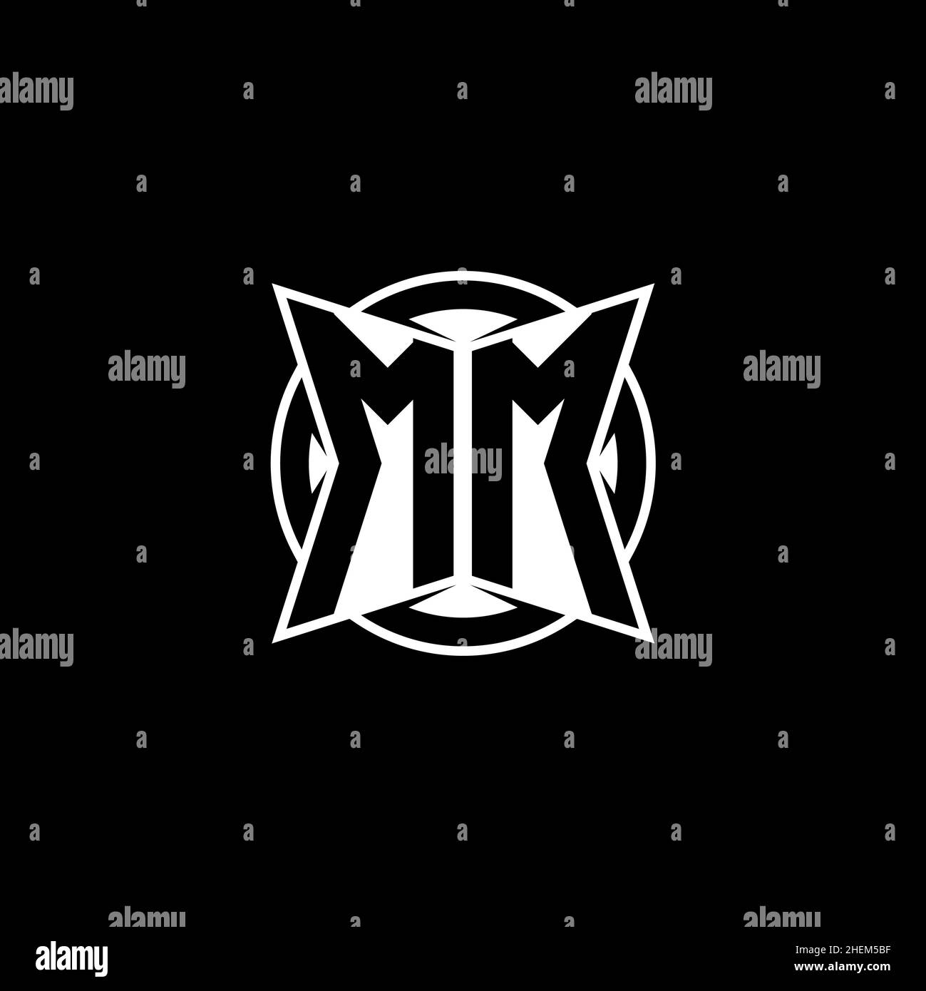 MM Monogram logo letter with simple modern shape style design. Circle rounded monogram logo ...