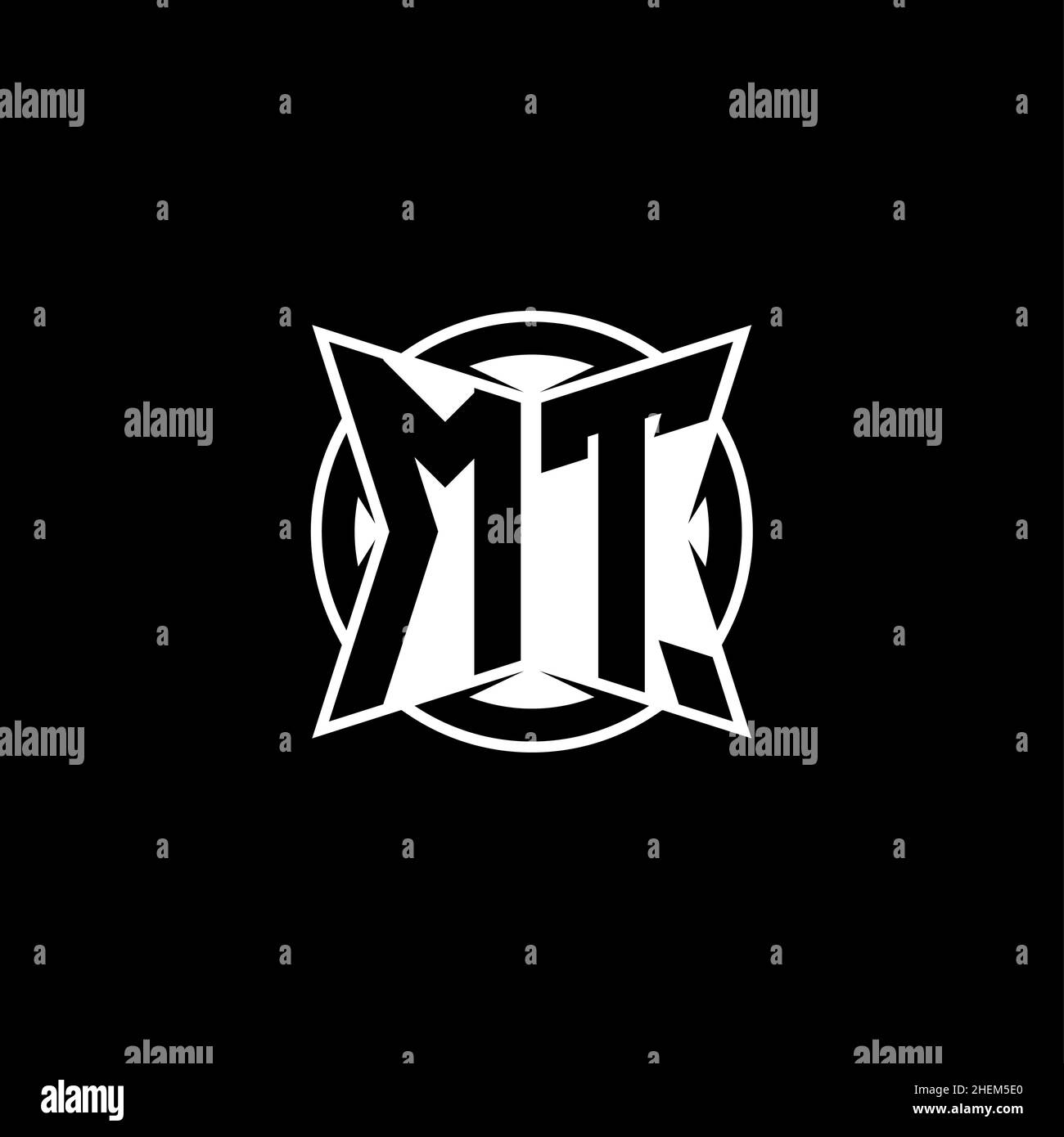 MT Monogram logo letter with simple modern shape style design. Circle ...