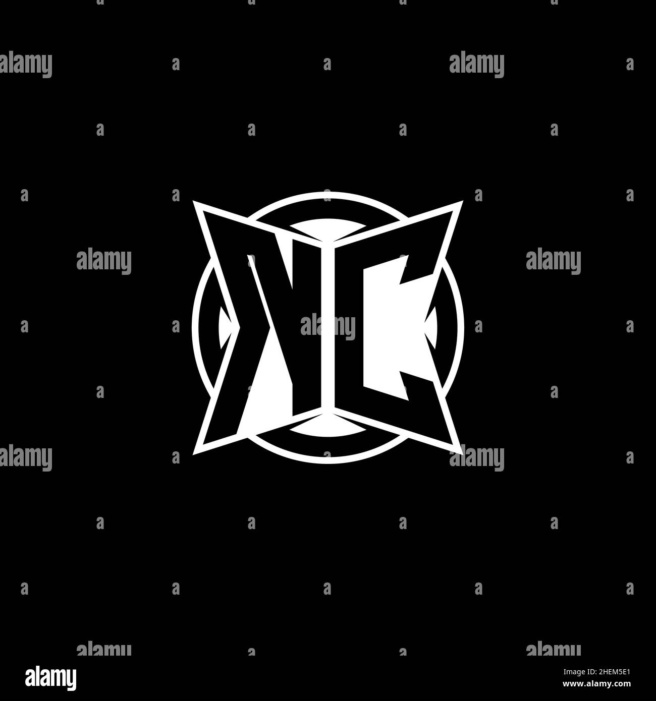 NC Monogram logo letter with simple modern shape style design. Circle ...