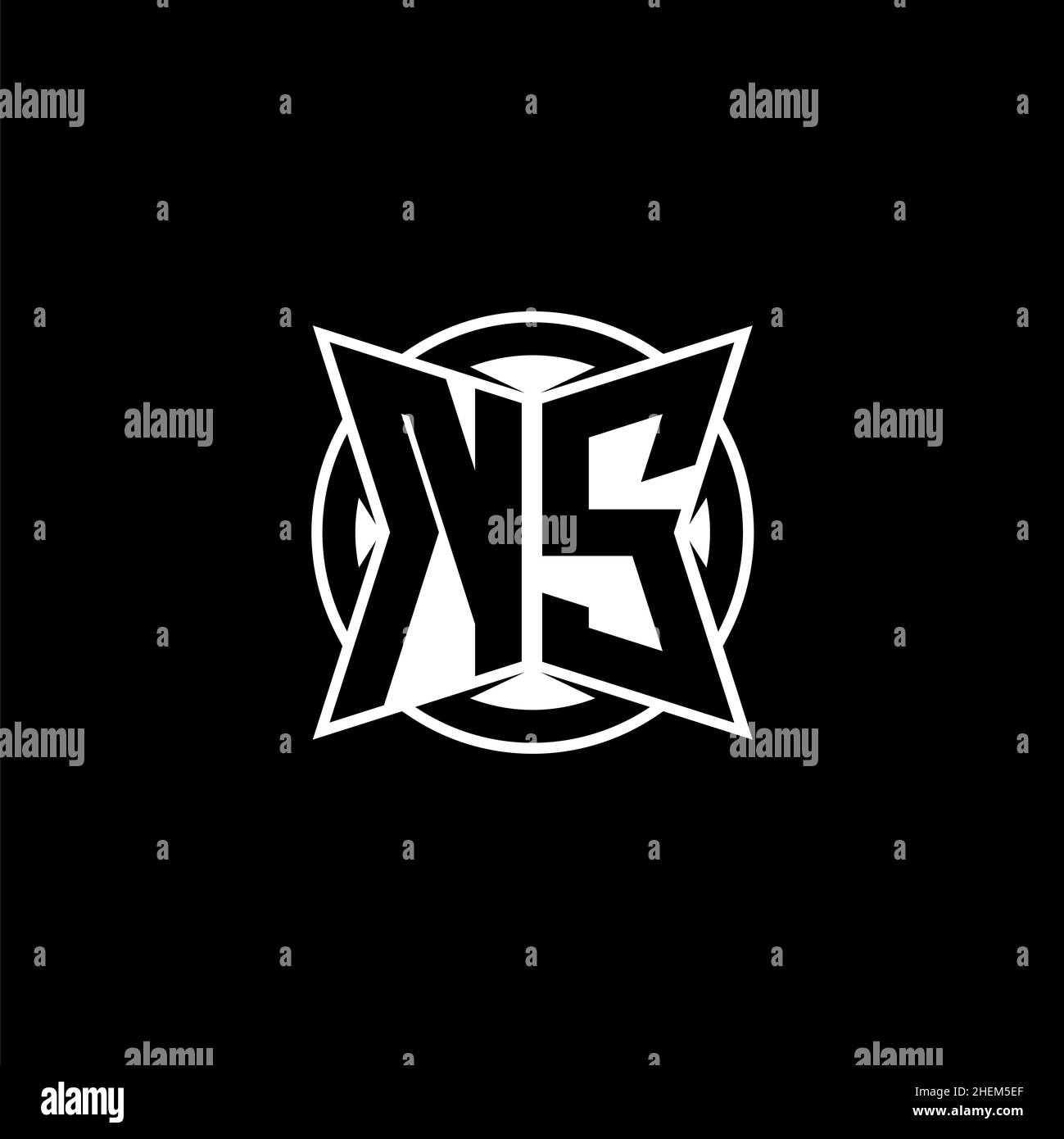 NS Monogram logo letter with simple modern shape style design. Circle ...