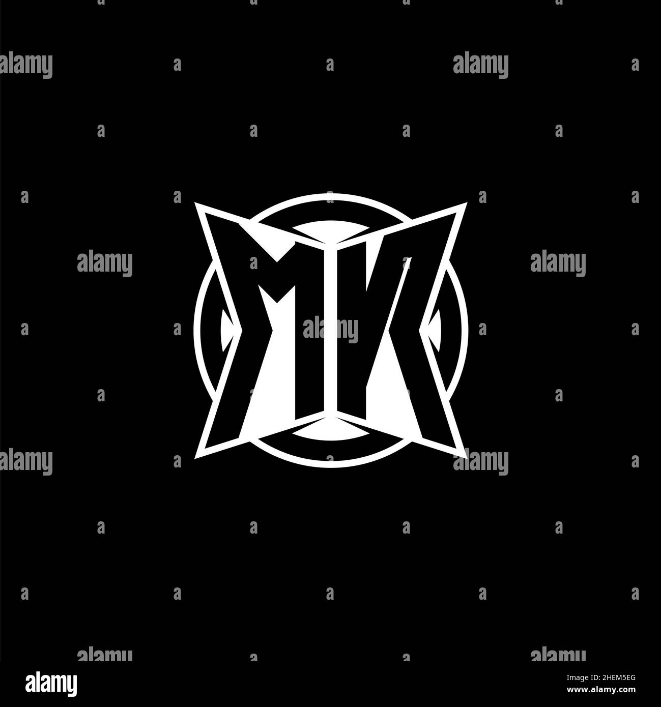 MN Monogram logo letter with simple modern shape style design. Circle ...