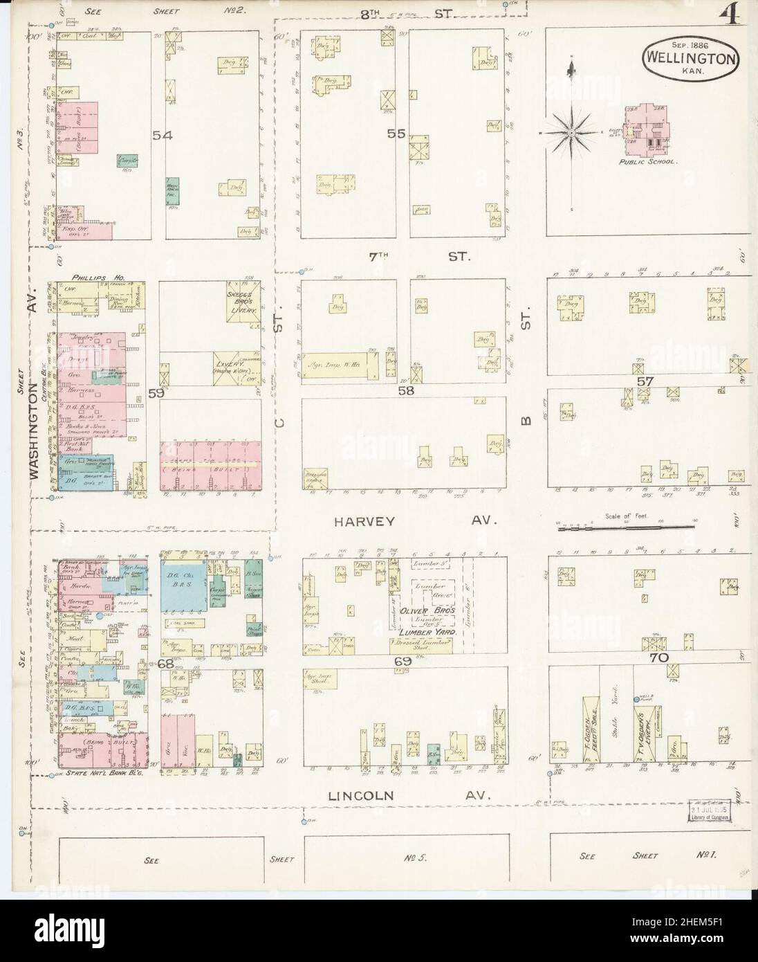 Map Of Wellington Kansas High Resolution Stock Photography and Images ...