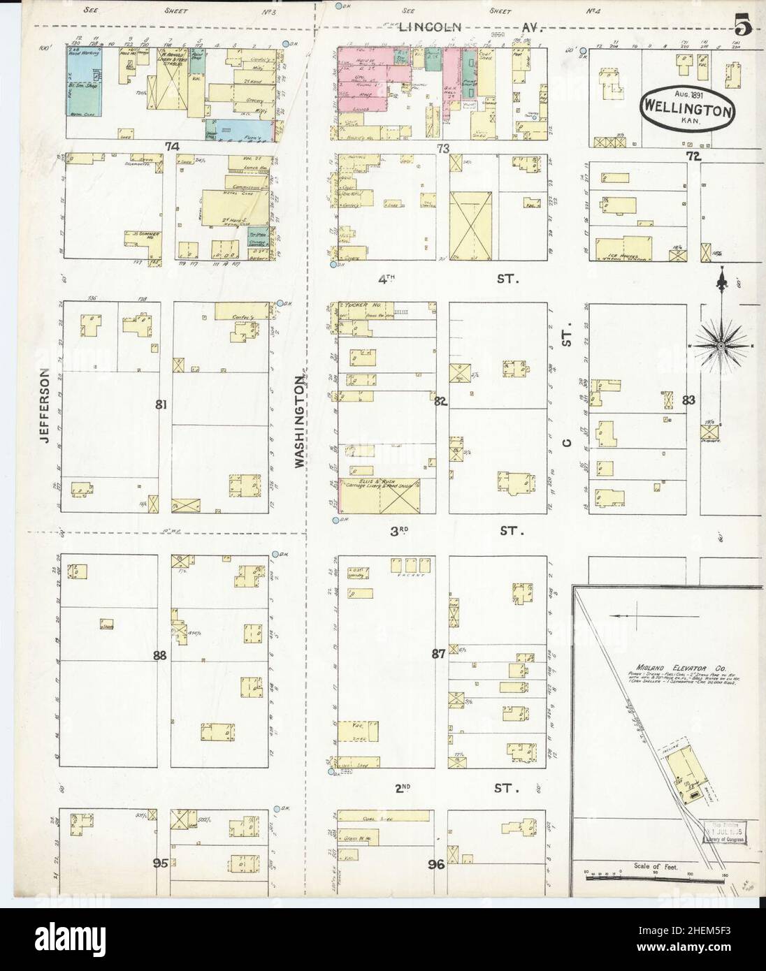Map of wellington kansas hi-res stock photography and images - Alamy