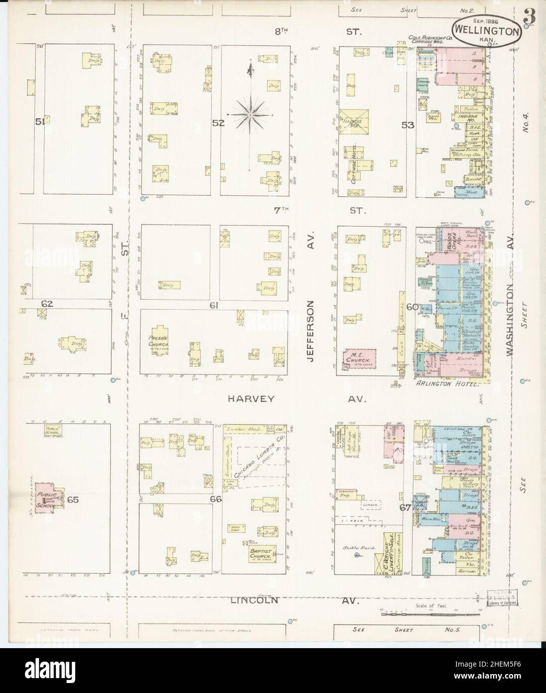 Map of wellington kansas hi-res stock photography and images - Alamy