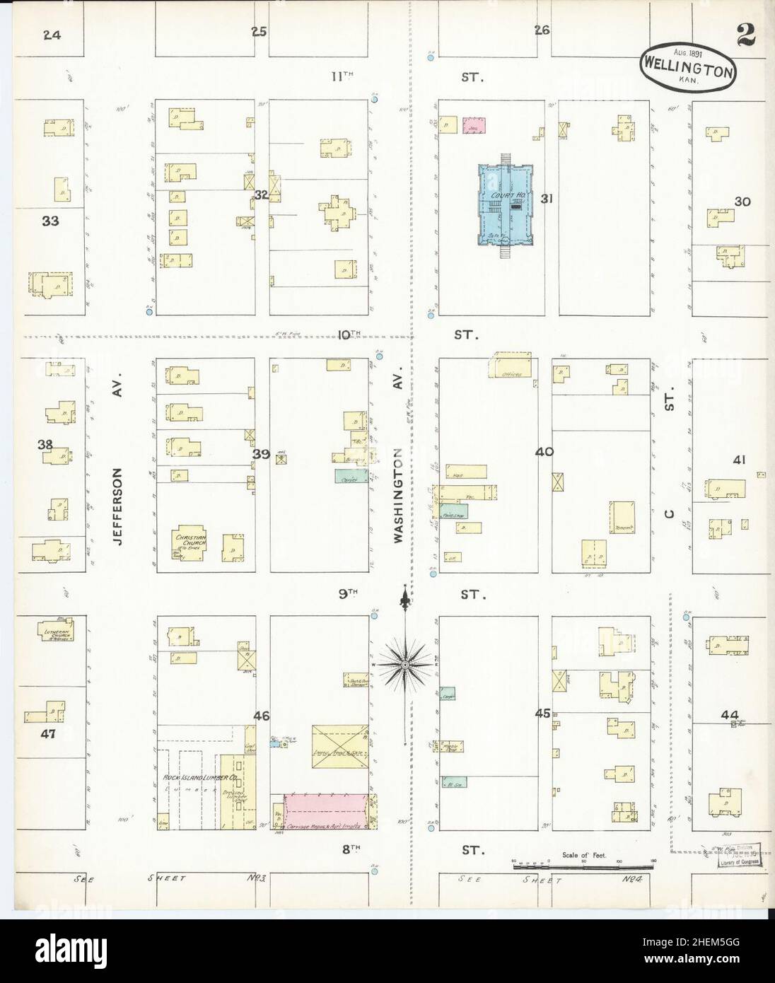 Map Of Wellington Kansas High Resolution Stock Photography and Images ...