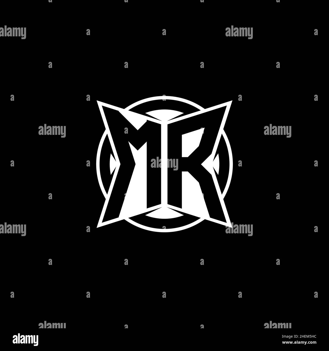 MR Monogram logo letter with simple modern shape style design. Circle ...