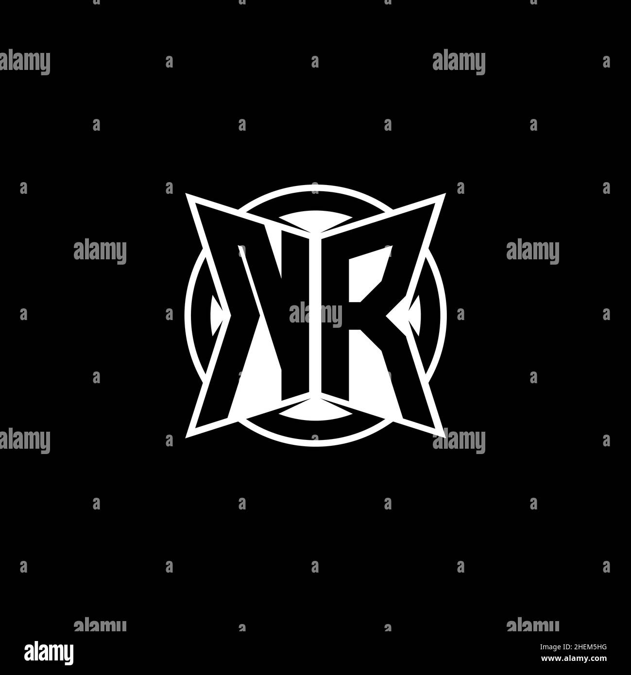 NR Monogram logo letter with simple modern shape style design. Circle ...