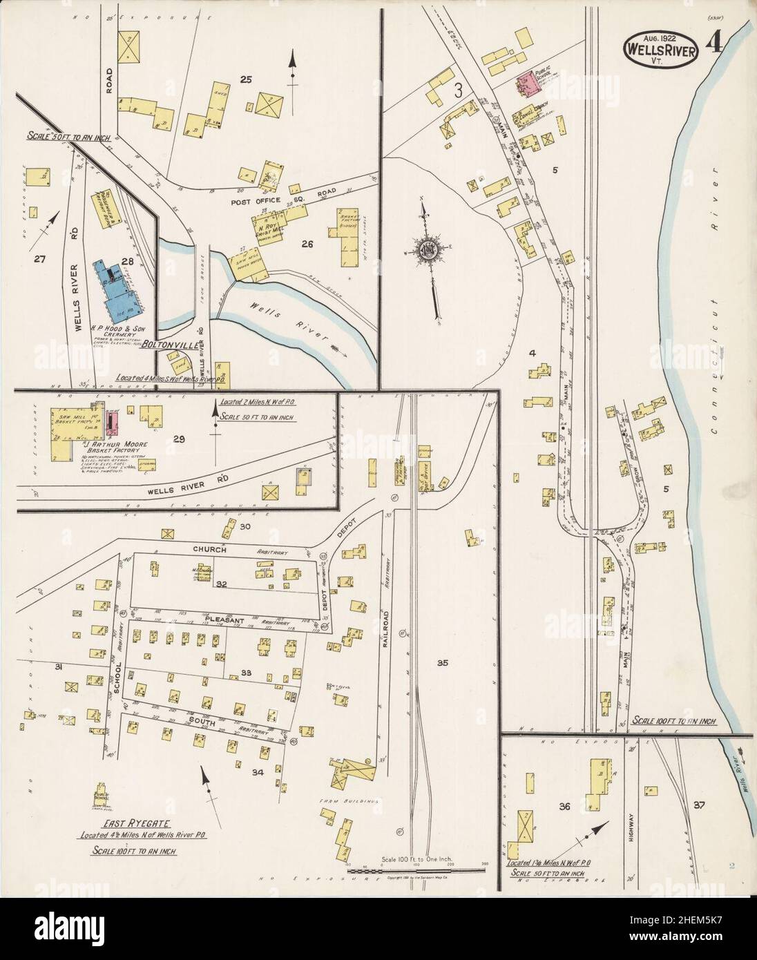 Map of wells river hi-res stock photography and images - Alamy