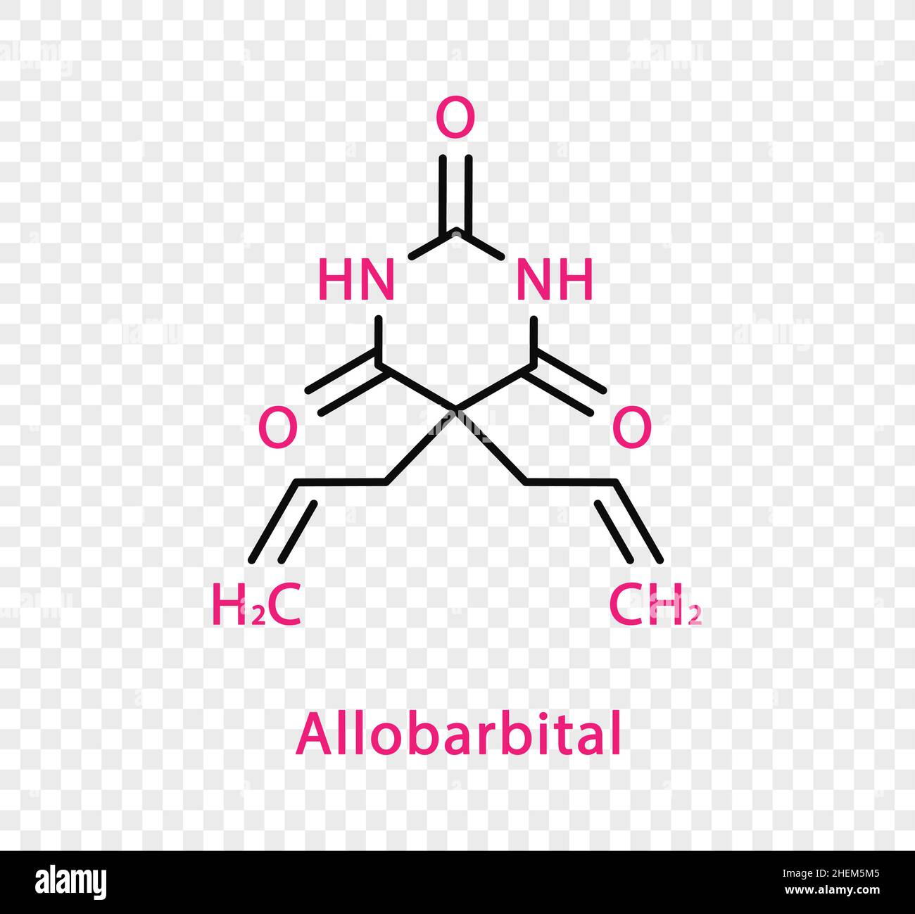 Allobarbital chemical formula. Allobarbital structural chemical formula ...