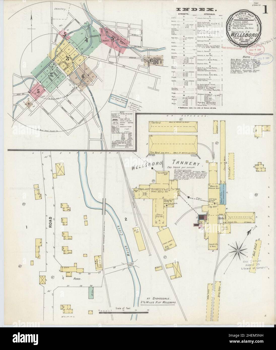 Wellsboro map hi-res stock photography and images - Alamy