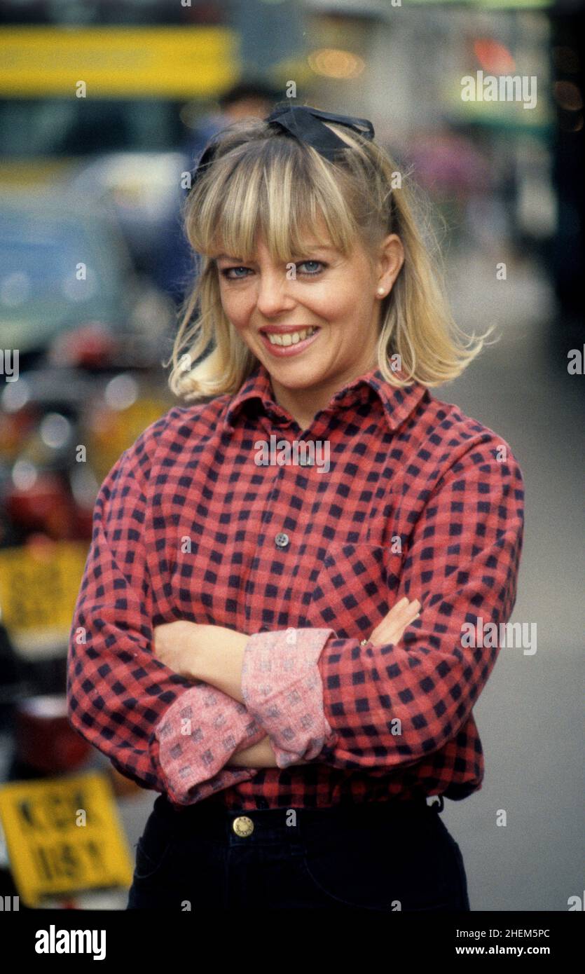 English actress Sue Hodge while appearing on 'Allo Allo' in 1987 Stock ...