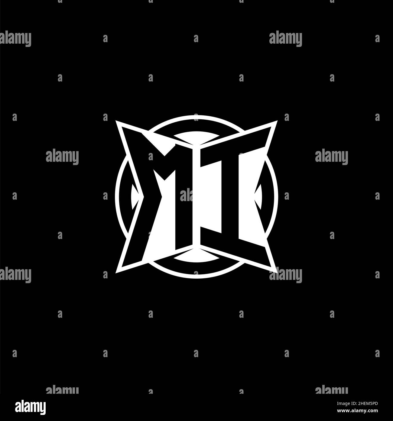 MI Monogram logo letter with simple modern shape style design. Circle ...