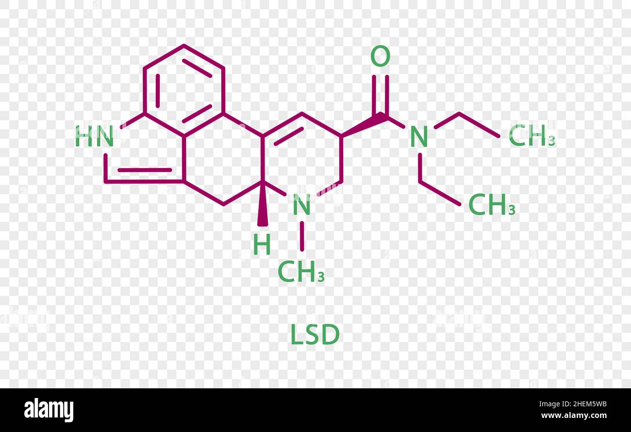 LSD chemical formula. LSD structural chemical formula isolated on ...