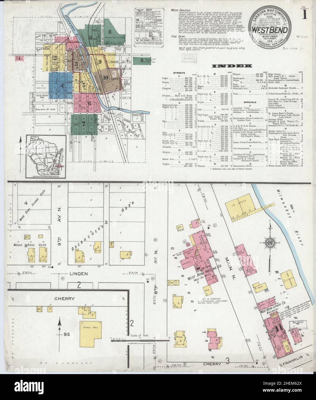 Map of west bend hi-res stock photography and images - Alamy