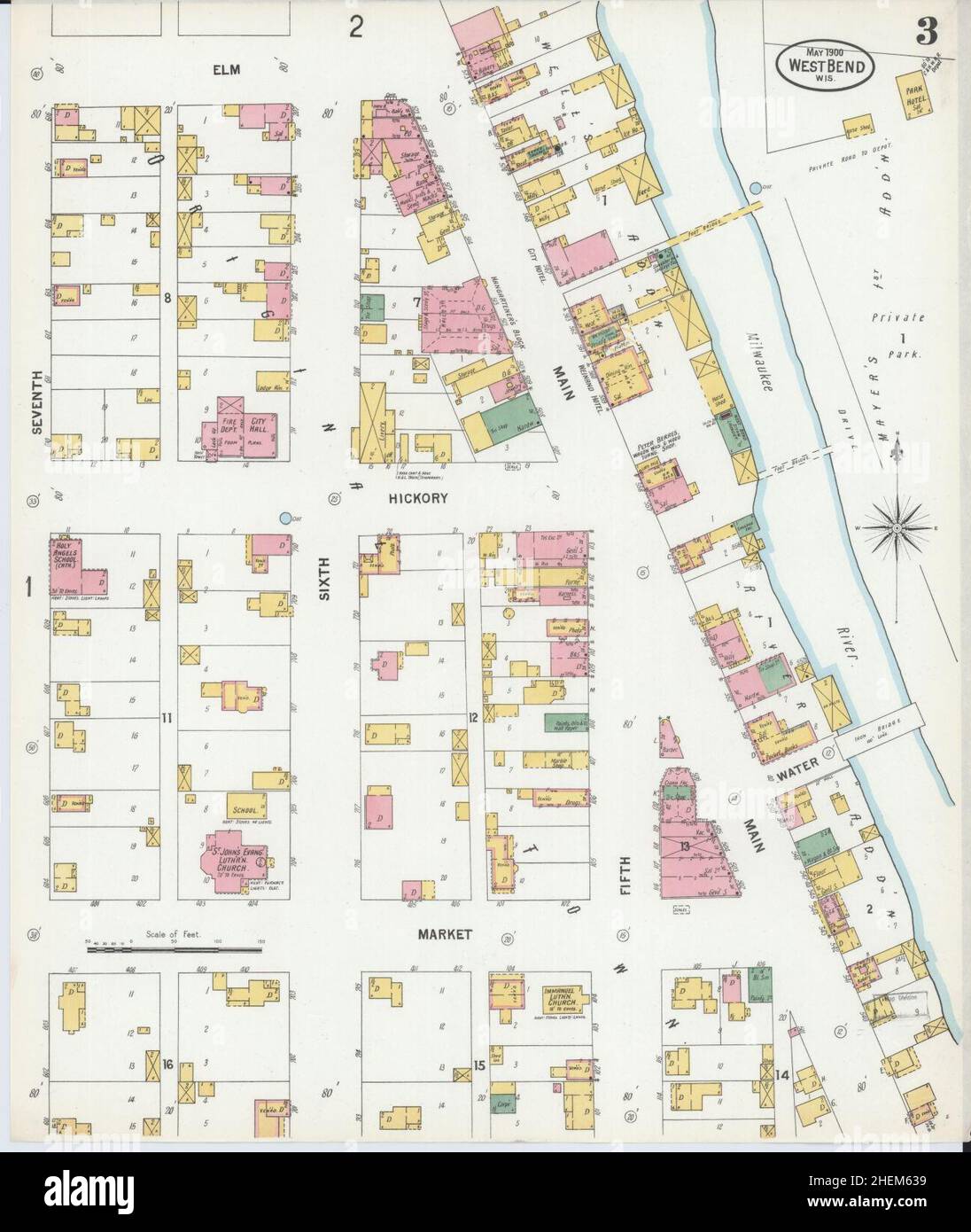 Map of west bend wisconsin hi-res stock photography and images - Alamy