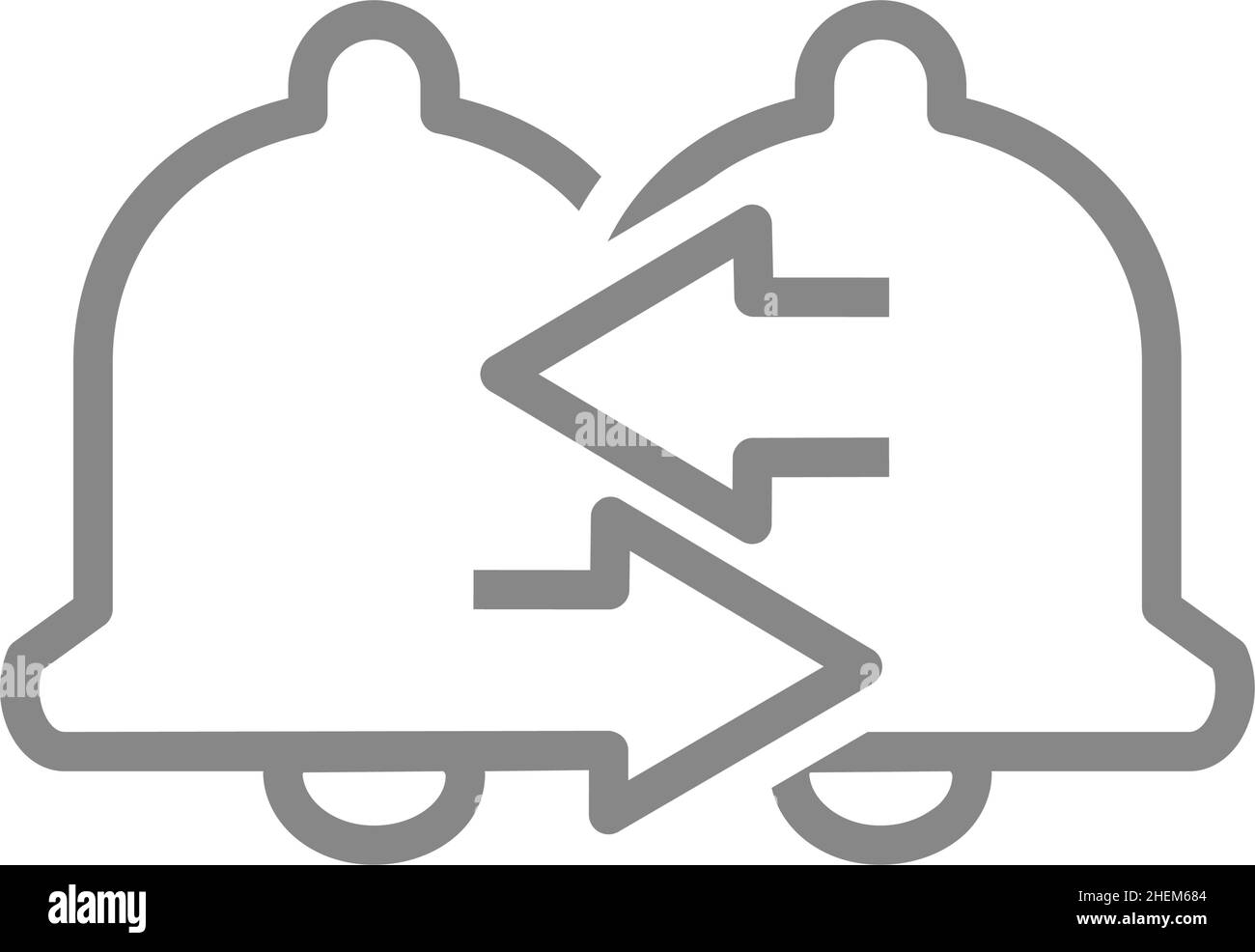 Notification bell exchange line icon. Inbox message, message ...