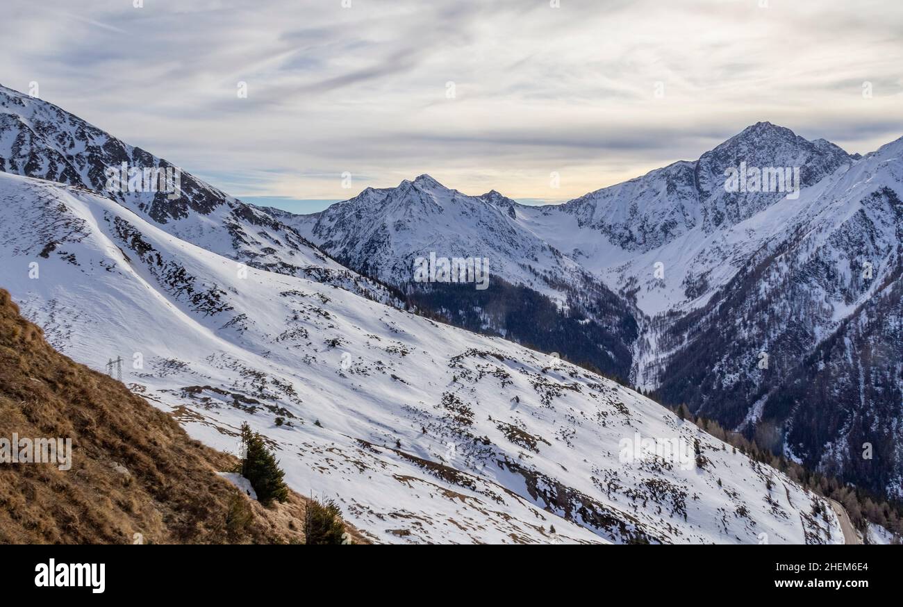Alpine scenery around the Jaufen Pass in South Tyrol in Italy Stock ...