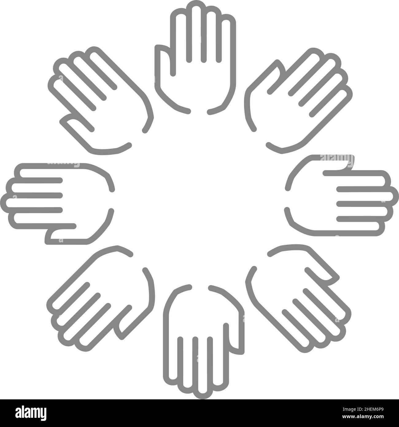 Unity line icon. Cooperate, teamwork, support symbol Stock Vector Image ...