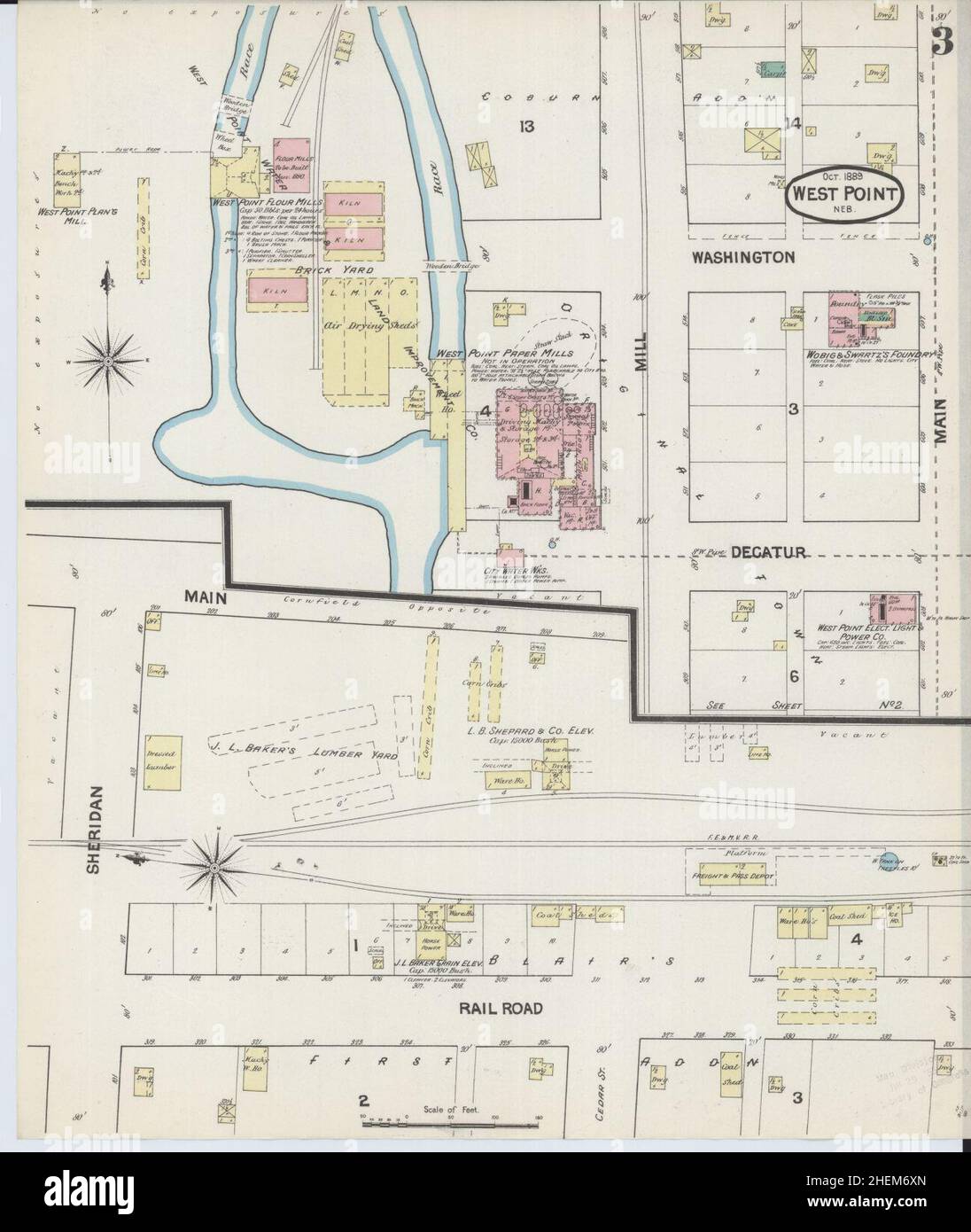 Map of west point nebraska hi-res stock photography and images - Alamy