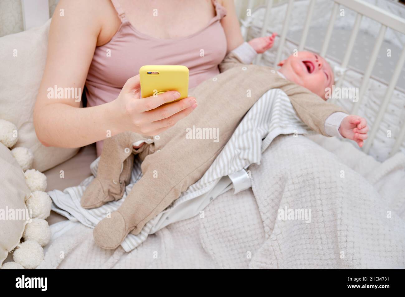 Newborn breastfeeding sad hi-res stock photography and images - Alamy