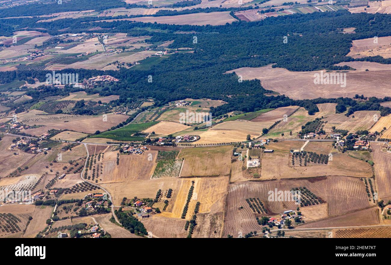 aerial view of rural landscape near Roma, the italian capital Stock ...