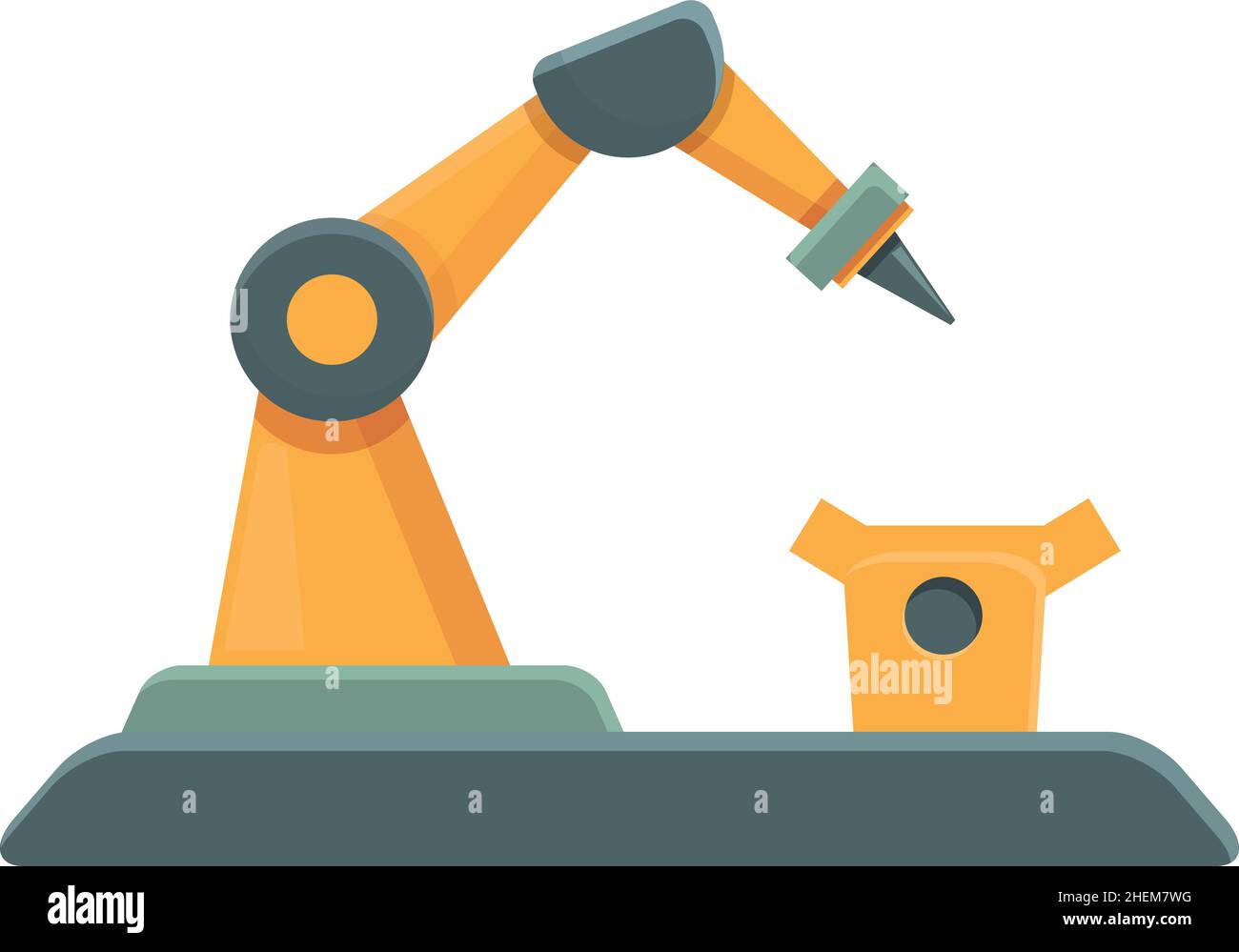 Arm robot factory icon cartoon vector. Industry machine. Industrial ...