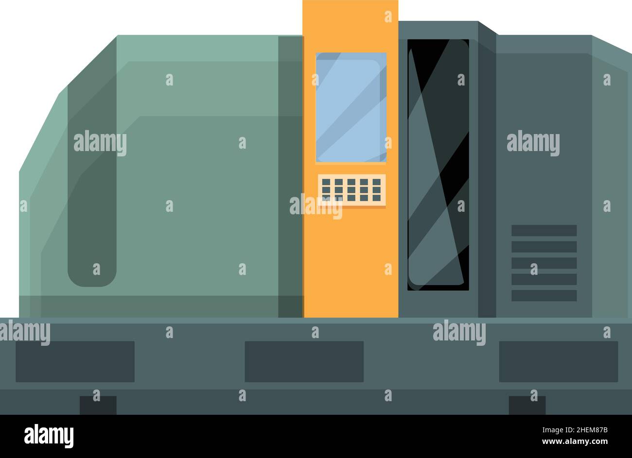Cnc lathe equipment icon cartoon vector. Machine factory. Industry tool ...