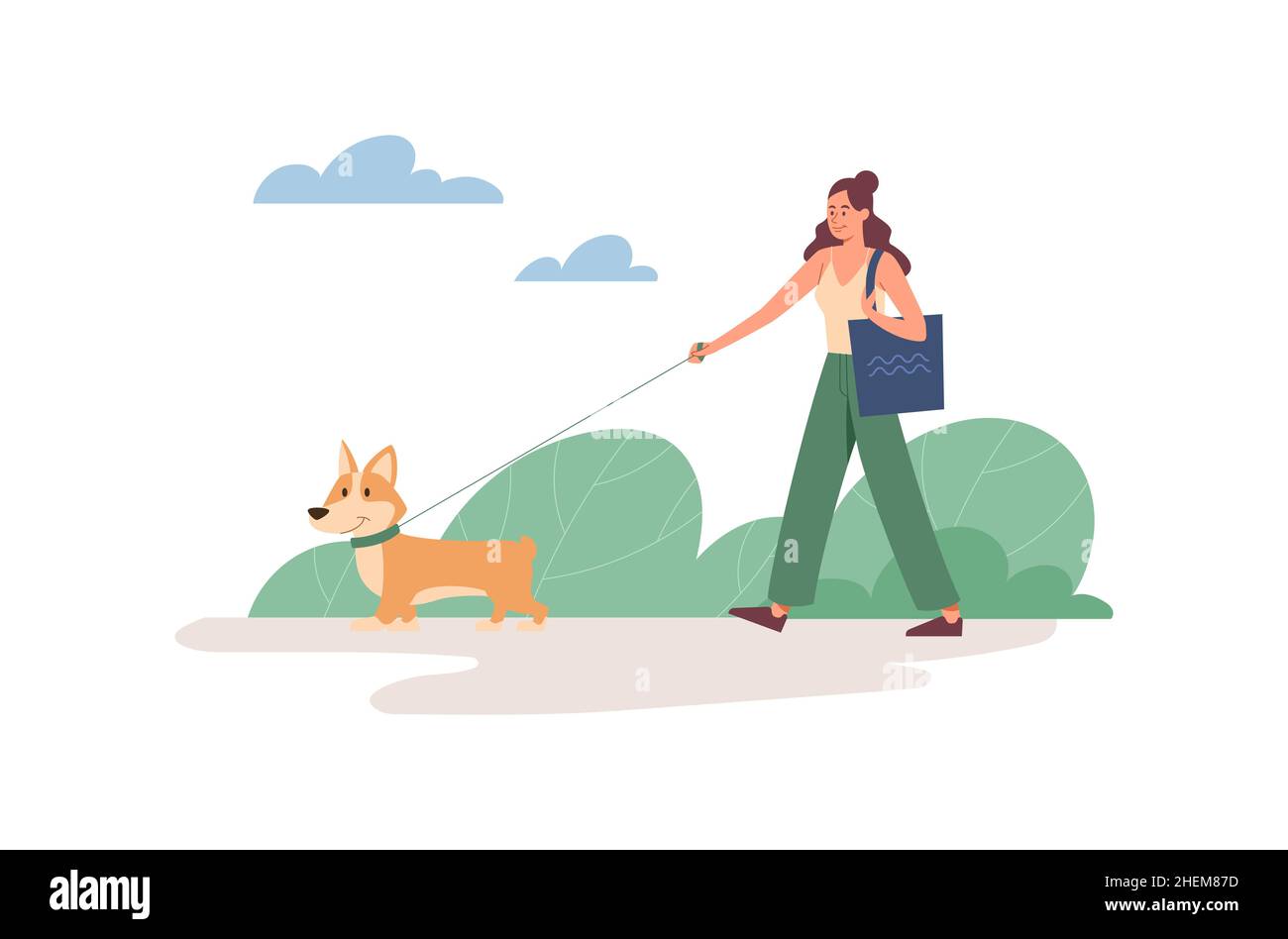 Woman and dog Stock Vector Image & Art - Alamy