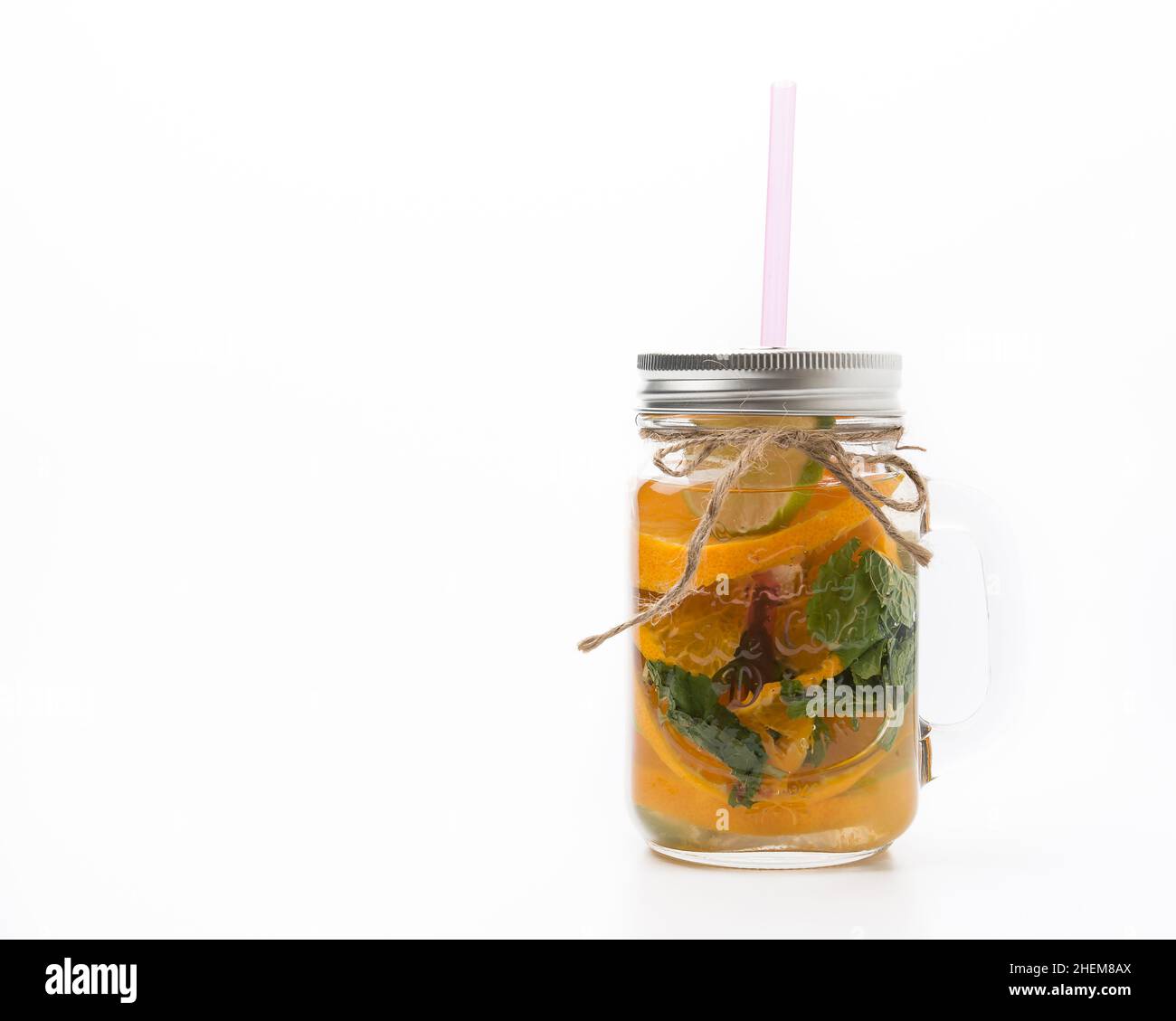 infused water on white background Stock Photo - Alamy