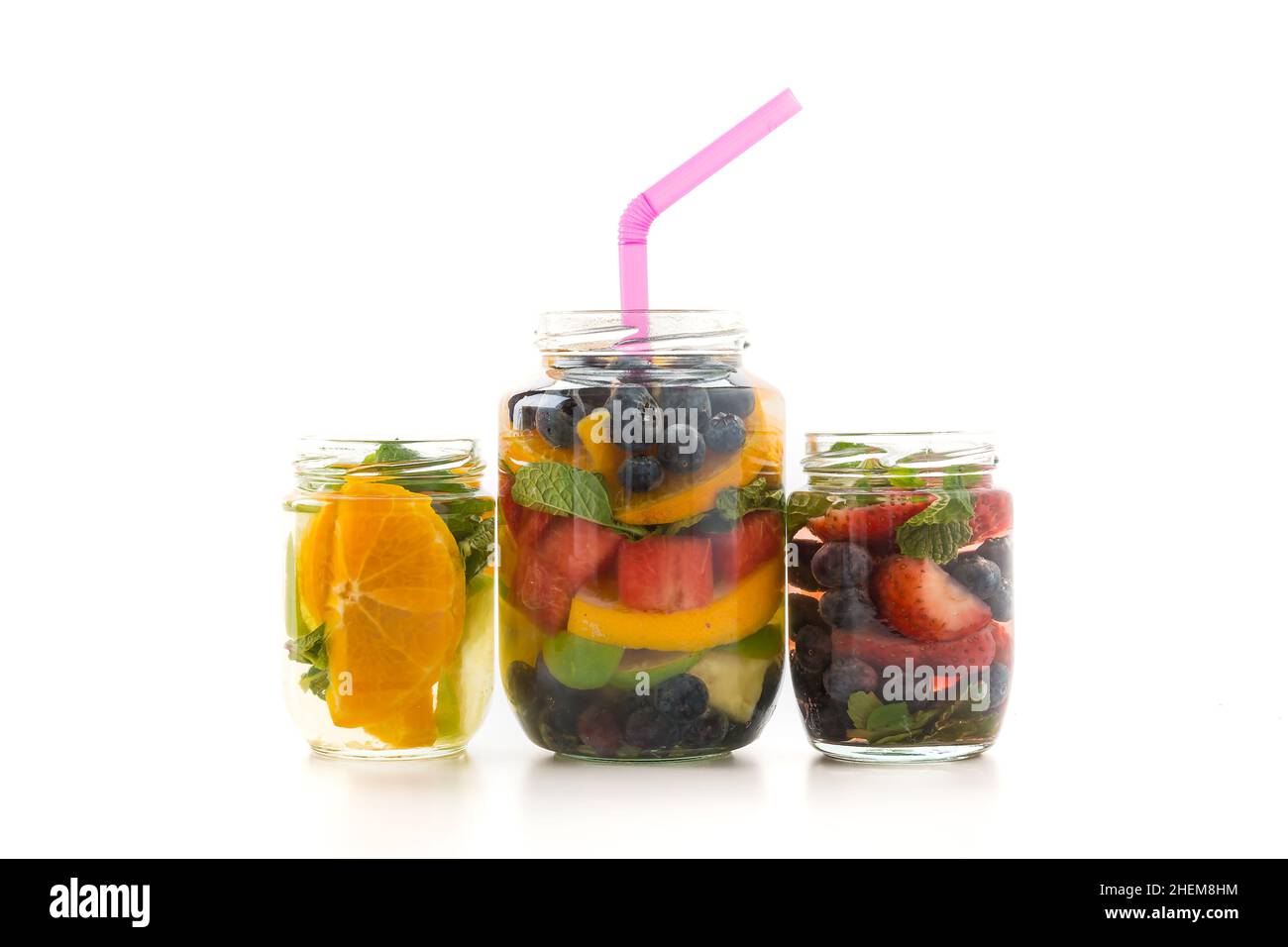 infused water on white background Stock Photo - Alamy