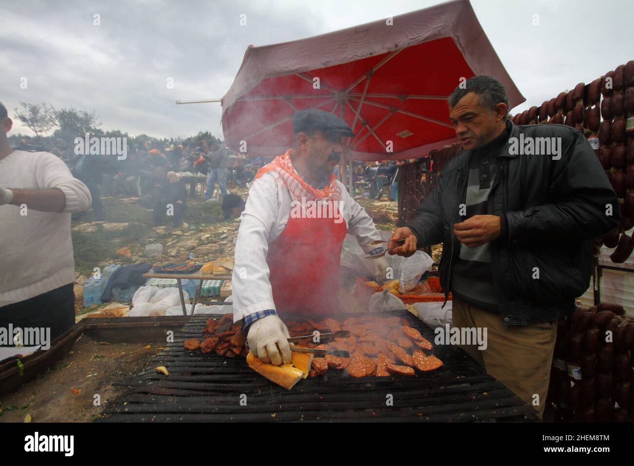 Bodrum, Turkey - 03 January 2016: Traditional camel wrestling is very ...