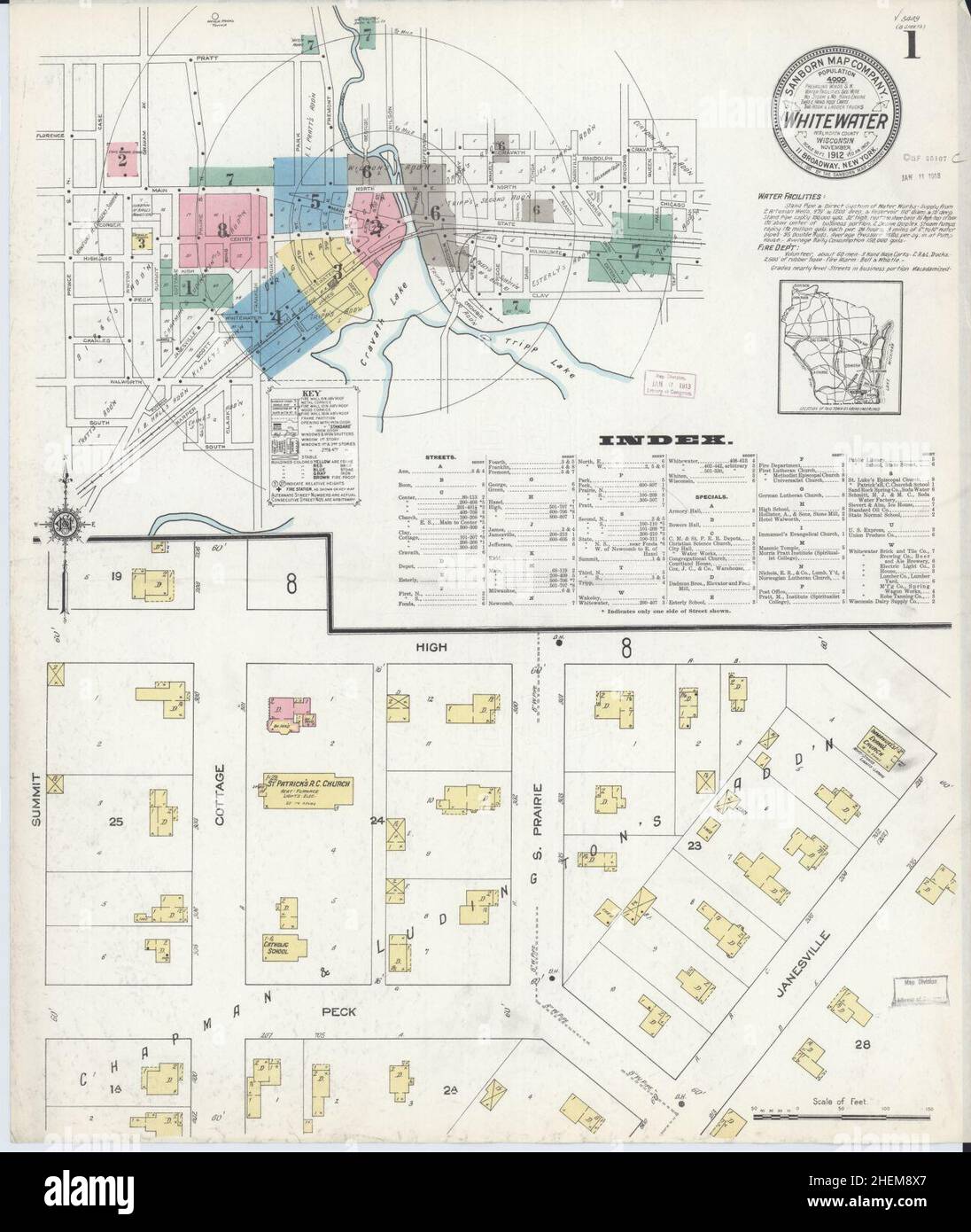 Map of whitewater wisconsin hi-res stock photography and images - Alamy