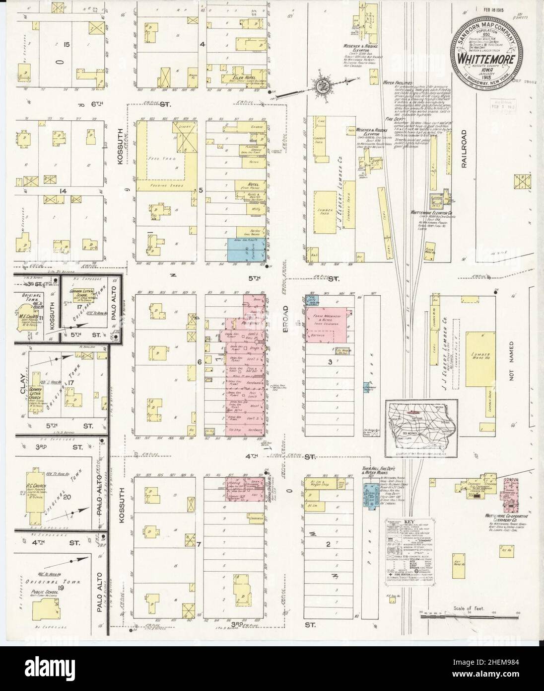 Kossuth county map hi-res stock photography and images - Alamy