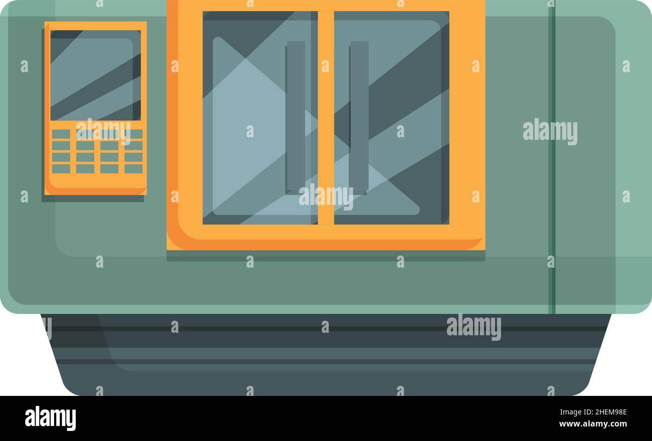 Plant cnc equipment icon cartoon vector. Machine factory. Industry tool ...