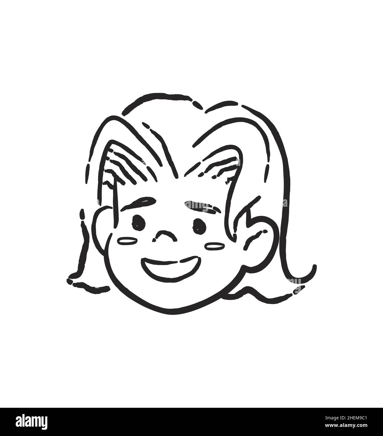 Doodle smiling girl Stock Vector Image & Art - Alamy