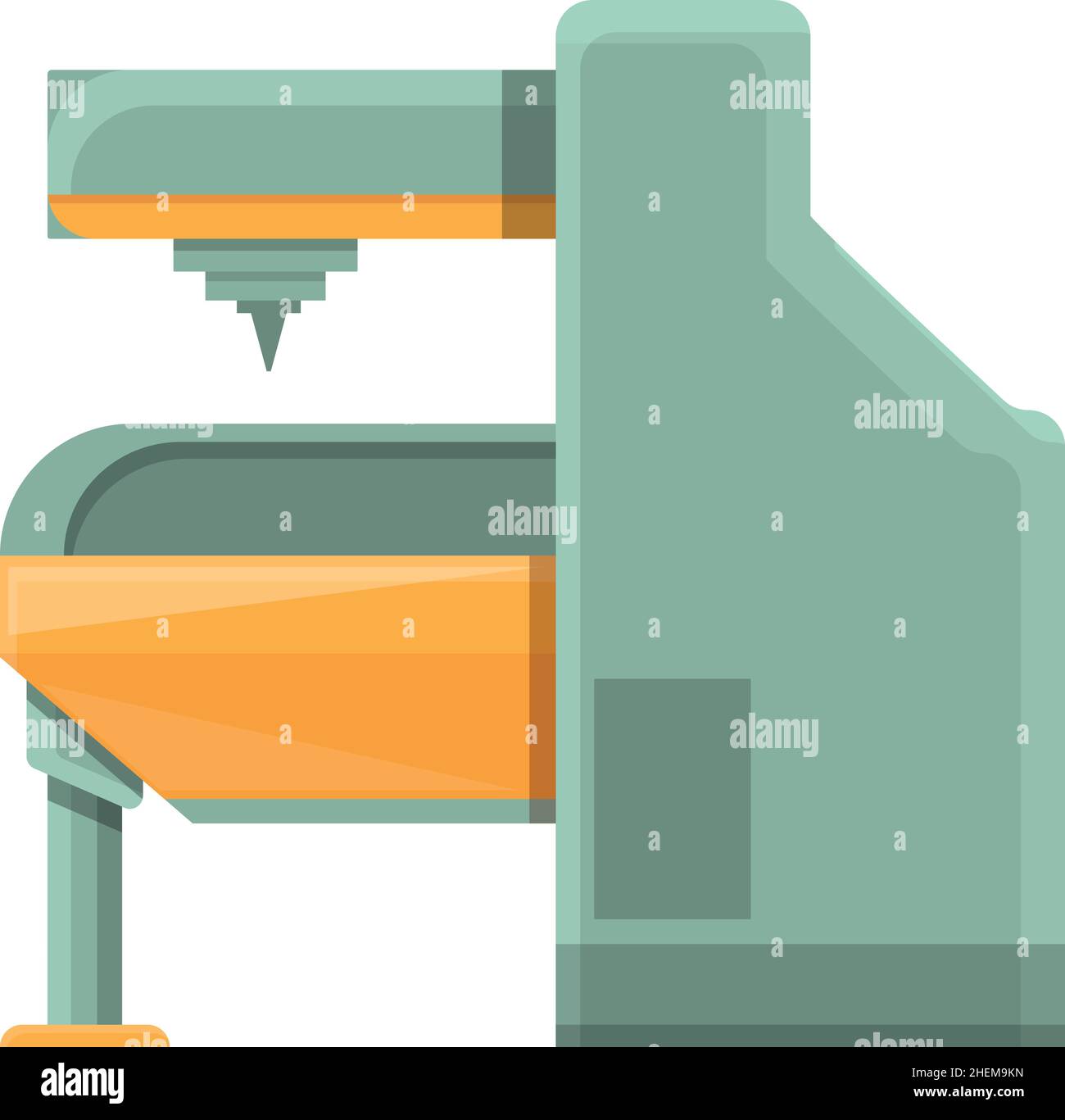 Cnc equipment press icon cartoon vector. Hydraulic mill. Modern machine ...