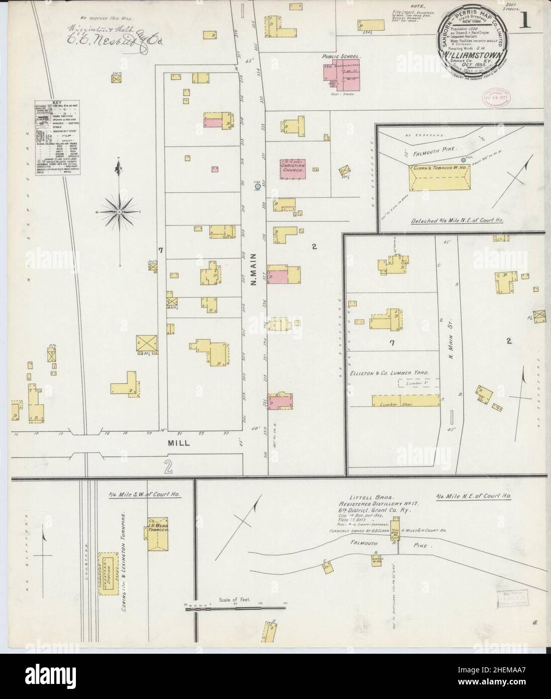 Williamstown kentucky map hi-res stock photography and images - Alamy