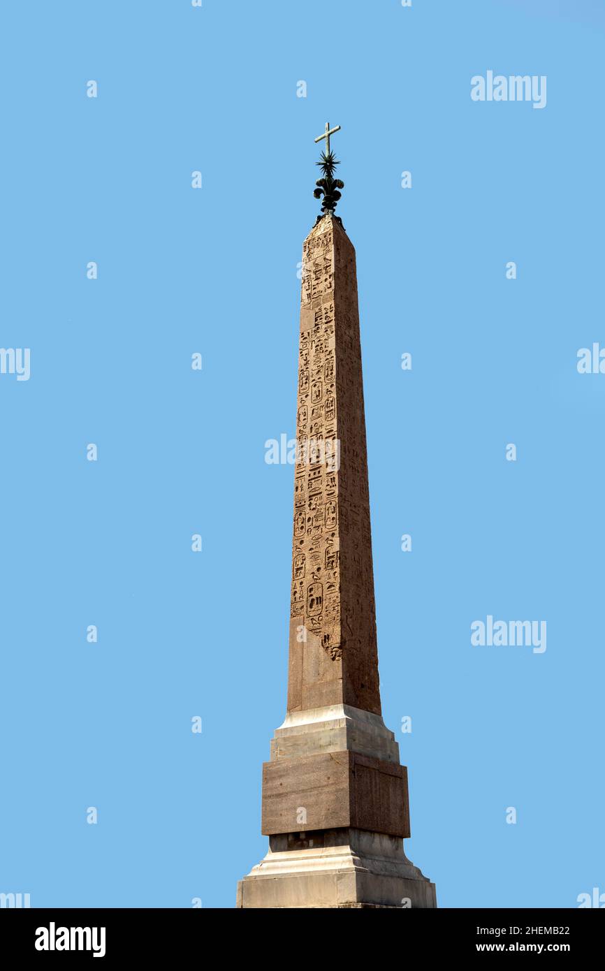 Ancient Sallustiano Egyptian obelisk at the top of the Spanish steps ...