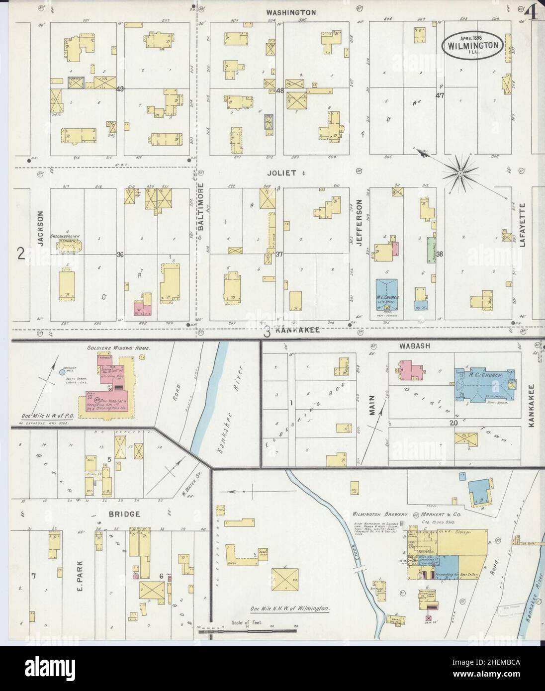 Wilmington illinois map hi-res stock photography and images - Alamy