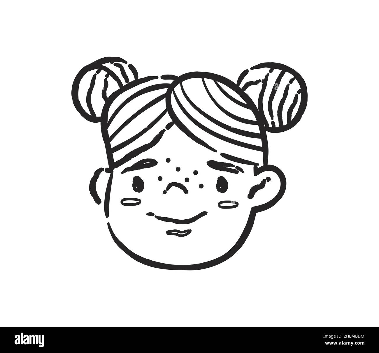 Doodle little girl Stock Vector Image & Art - Alamy
