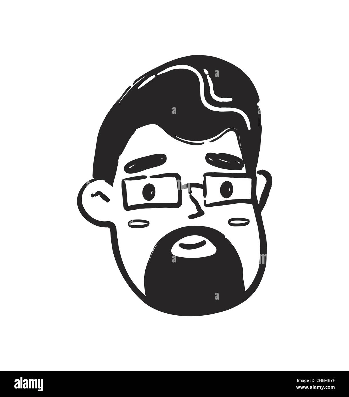 Doodle man with glasses Stock Vector Image & Art - Alamy