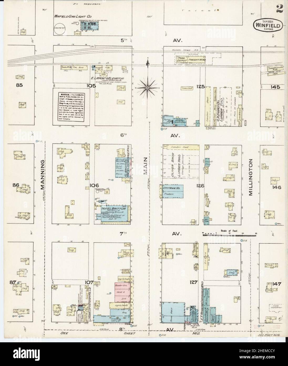 Cowley county map hi-res stock photography and images - Alamy