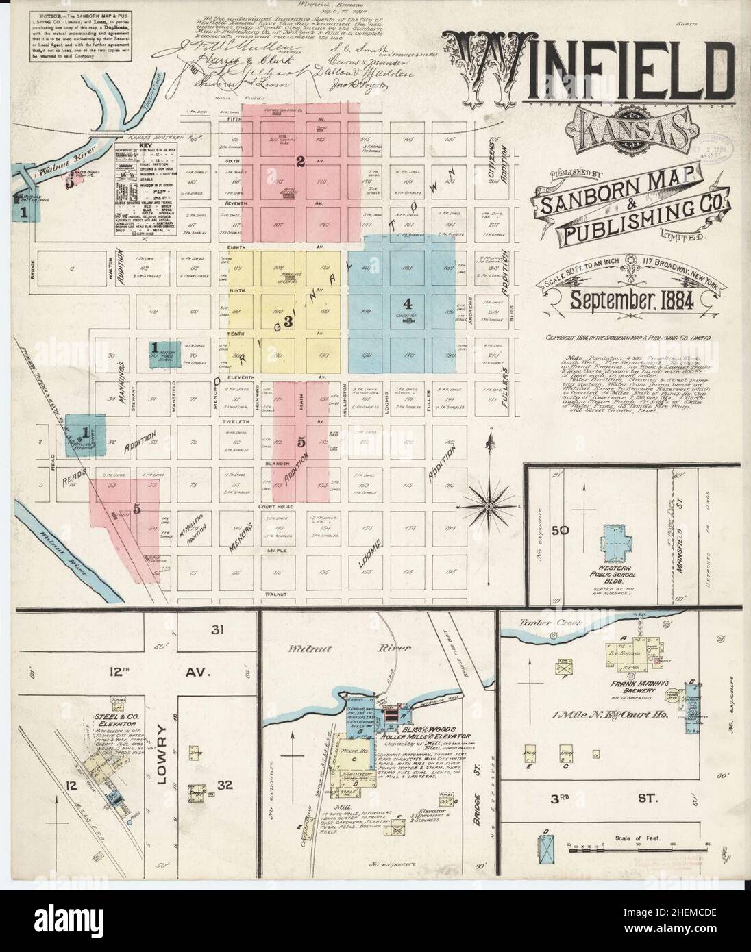 Cowley county map hi-res stock photography and images - Alamy