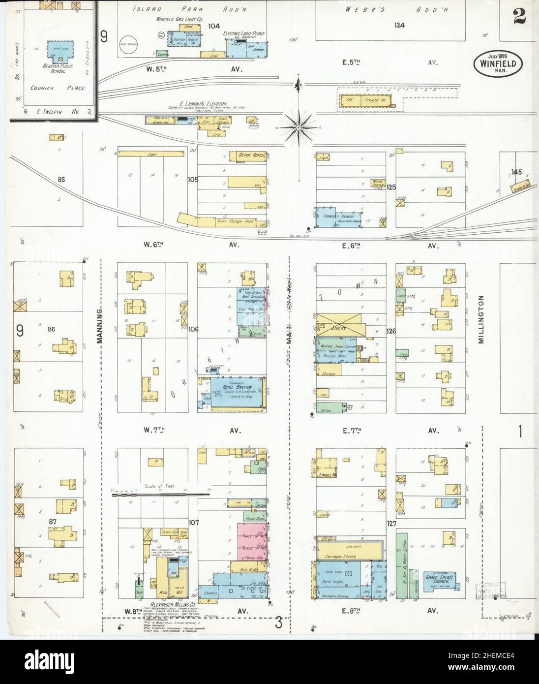 Cowley county map hi-res stock photography and images - Alamy