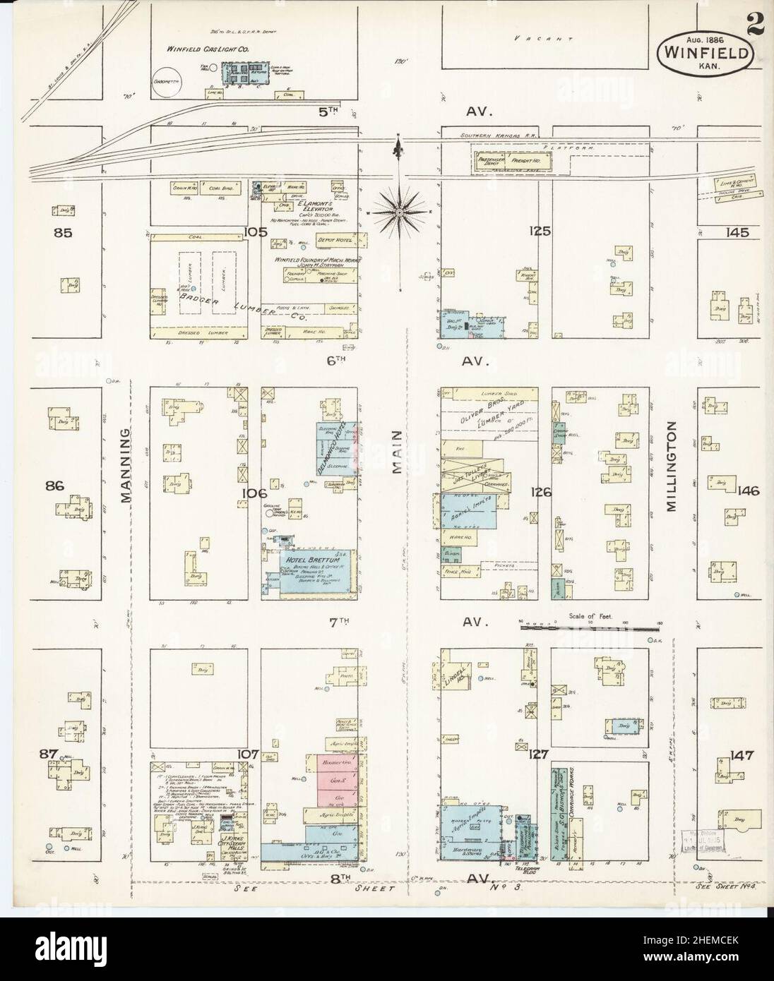 Cowley county map hi-res stock photography and images - Alamy