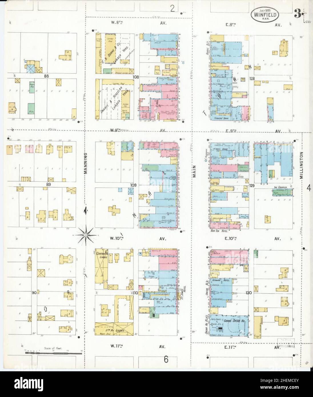 Cowley county map hi-res stock photography and images - Alamy