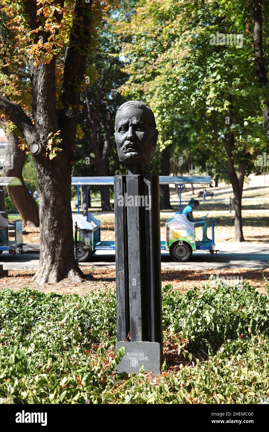 Statue at Kalemegdan Park in Belgrade, Serbia. Belgrade is largest ...