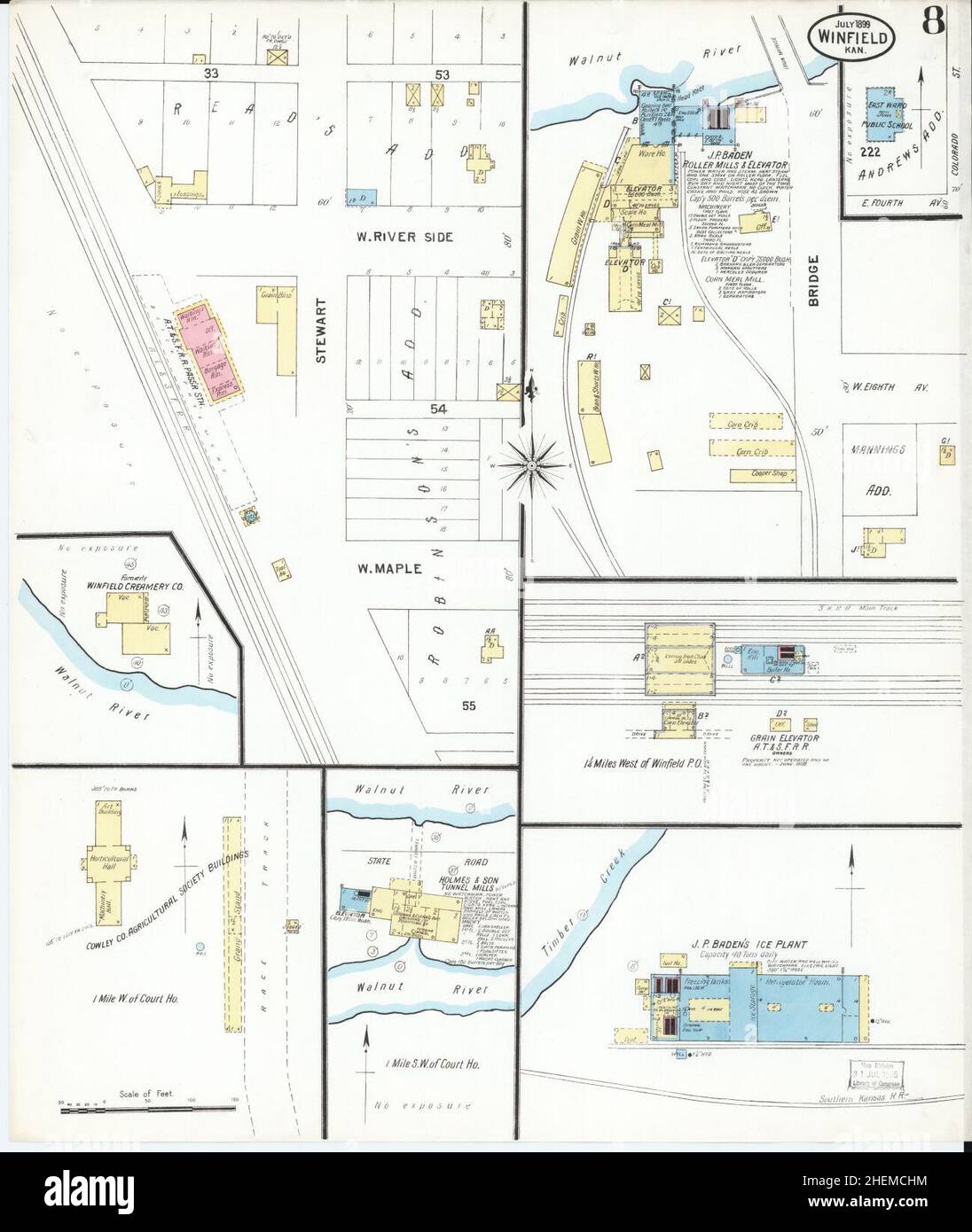 Cowley county map hi-res stock photography and images - Alamy